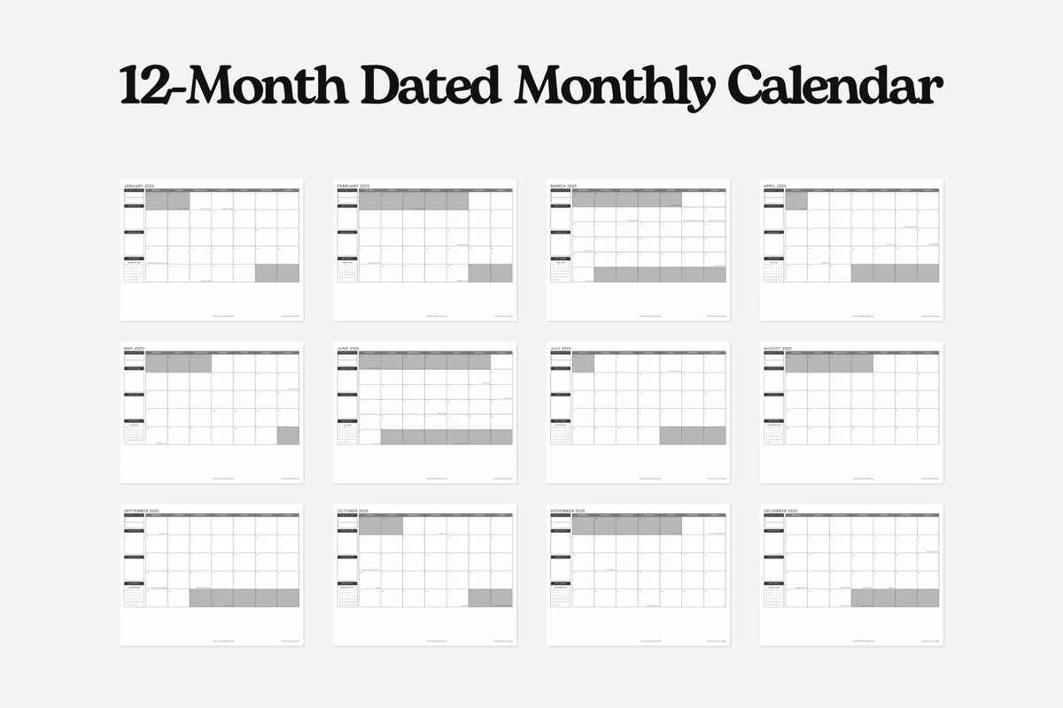 Dated Monthly Calendar Printable | Free Printable | Passion Planner