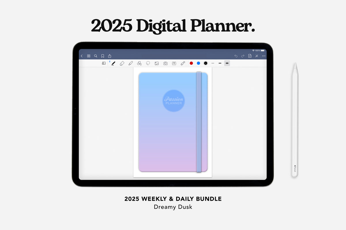 Digital Planner | 2025 Weekly & Daily | Dreamy Dusk | Passion Planner