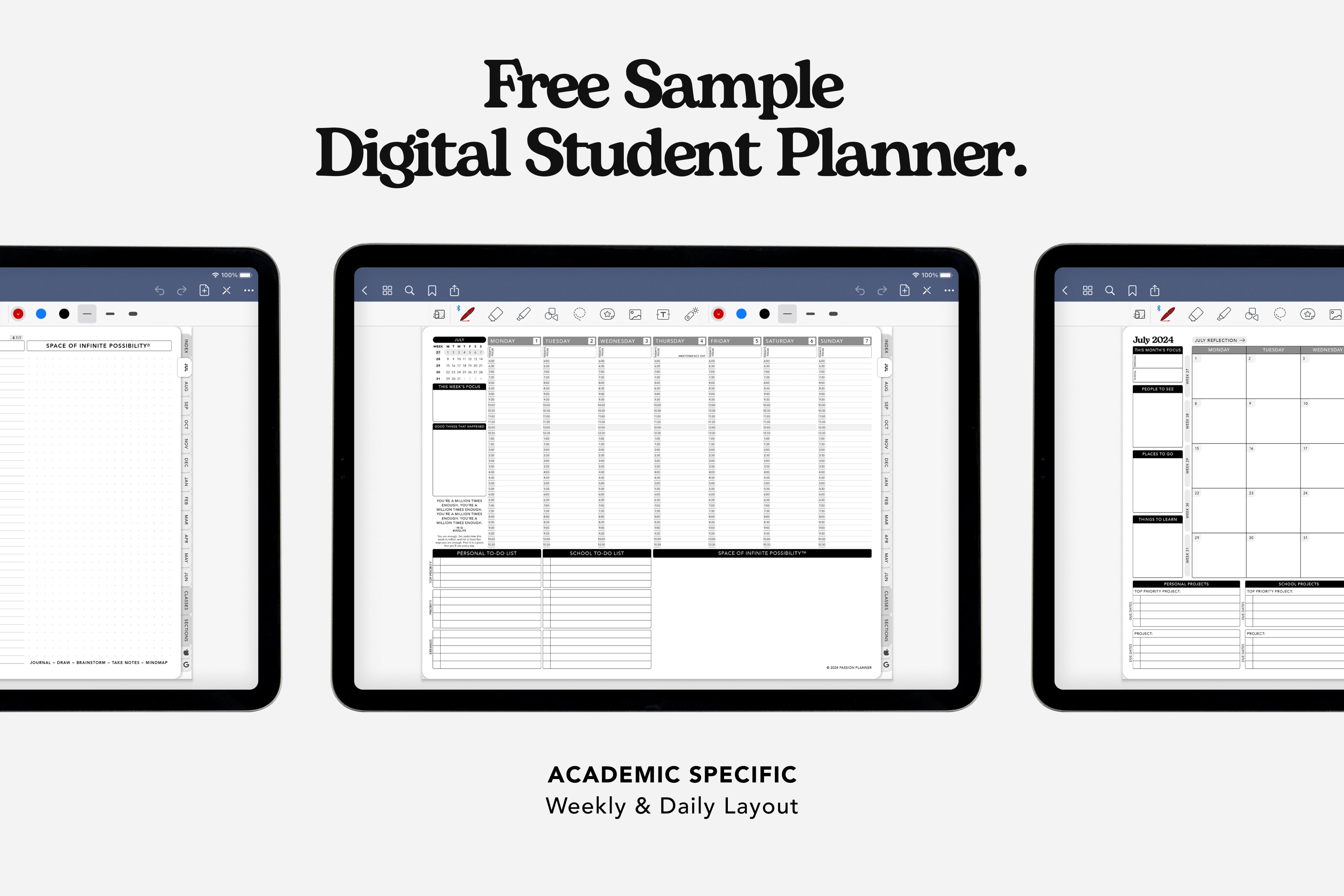 Weekly School Planner Template