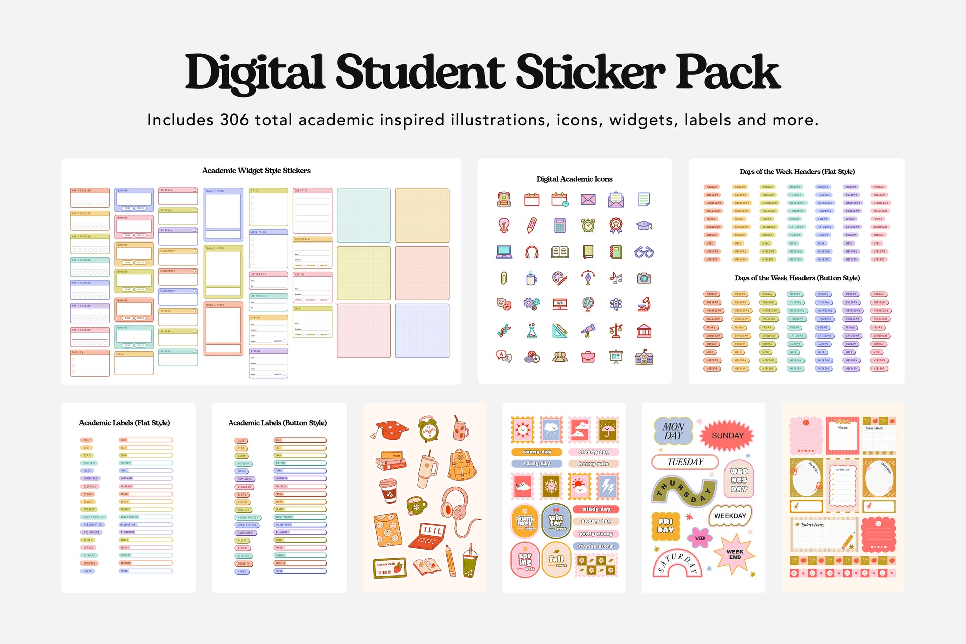 Digital Student Planner | 2025-2026 Weekly & Daily | Rainbow Prisma | Passion Planner