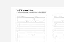 Daily Notepad Insert Sample | Free Printable | Passion Planner