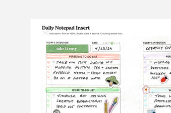 Daily Notepad Insert Sample | Free Printable | Passion Planner