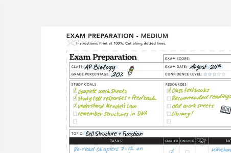 Exam Preparation PDF | Free Printable | Passion Planner
