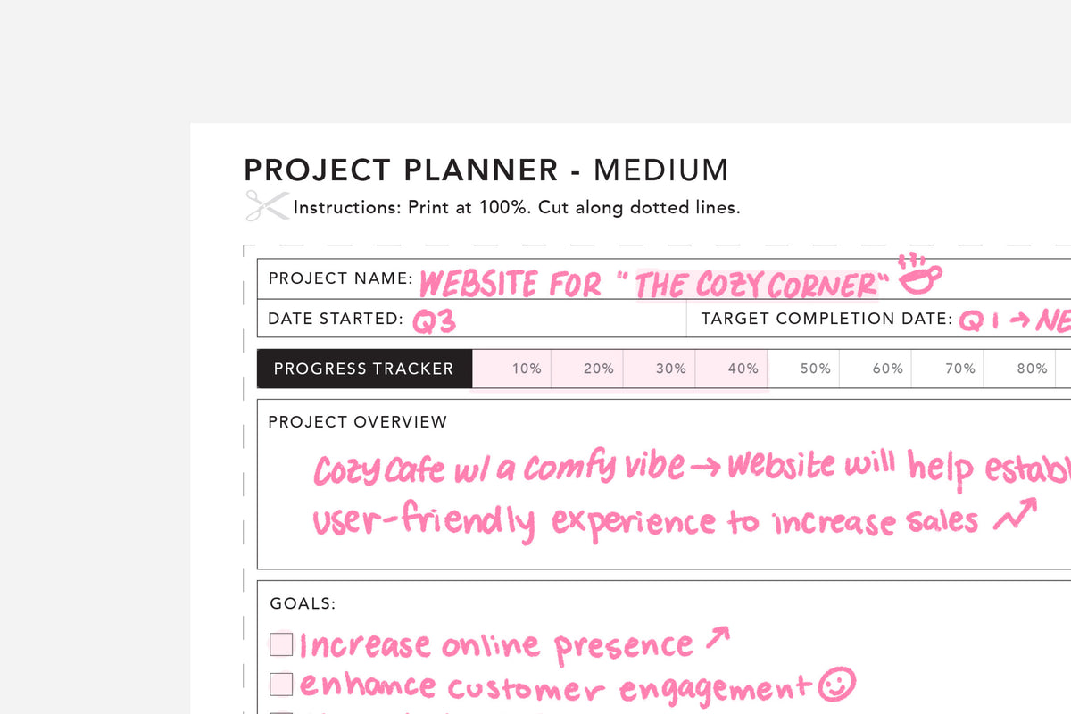 Project Planner Printable PDF | Free Printable | Passion Planner