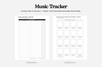 Movie, TV Show, Music, and Podcast Tracker PDF | Free Printable ...
