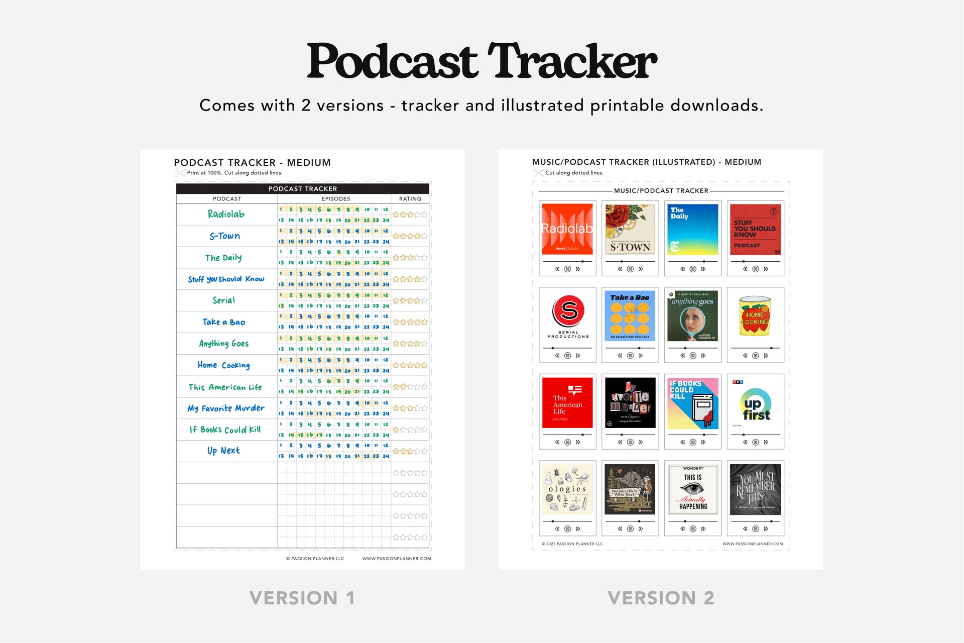 Movie, TV Show, Music, and Podcast Tracker PDF | Free Printable ...