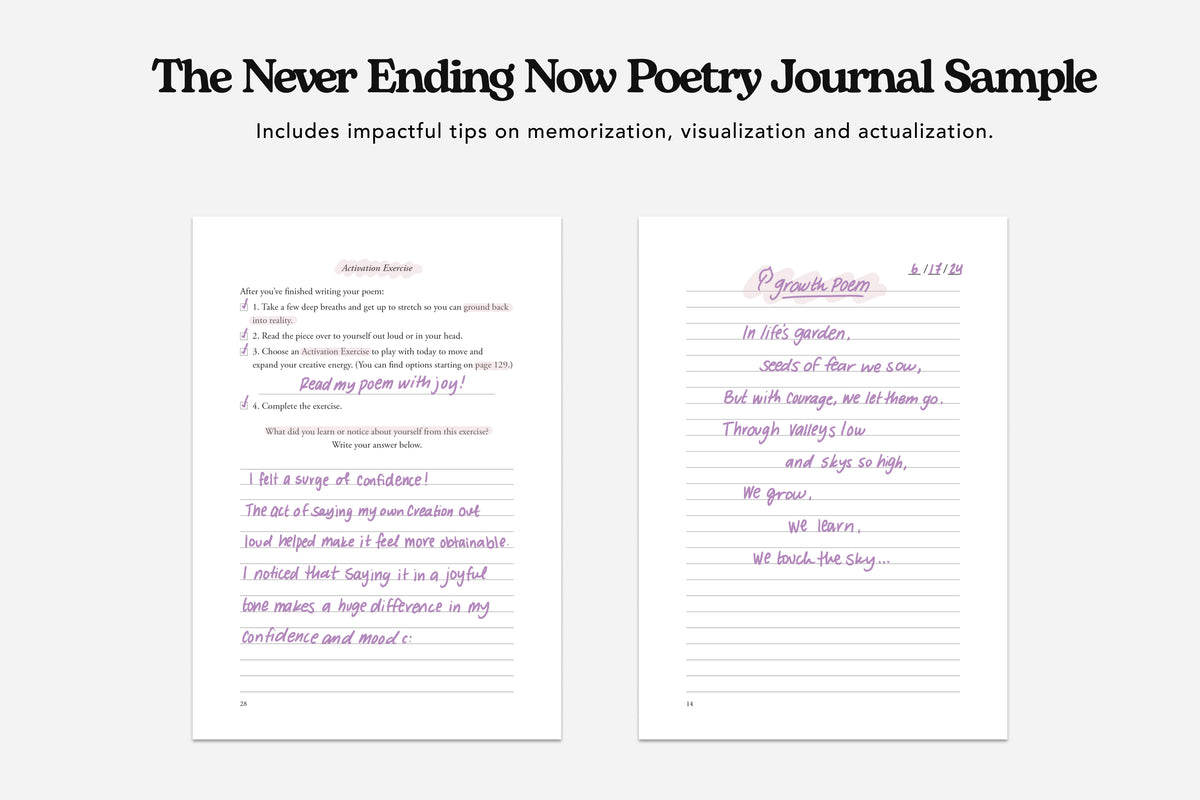 The Never Ending Now Poetry Journal Sample | Free Printable – Passion ...