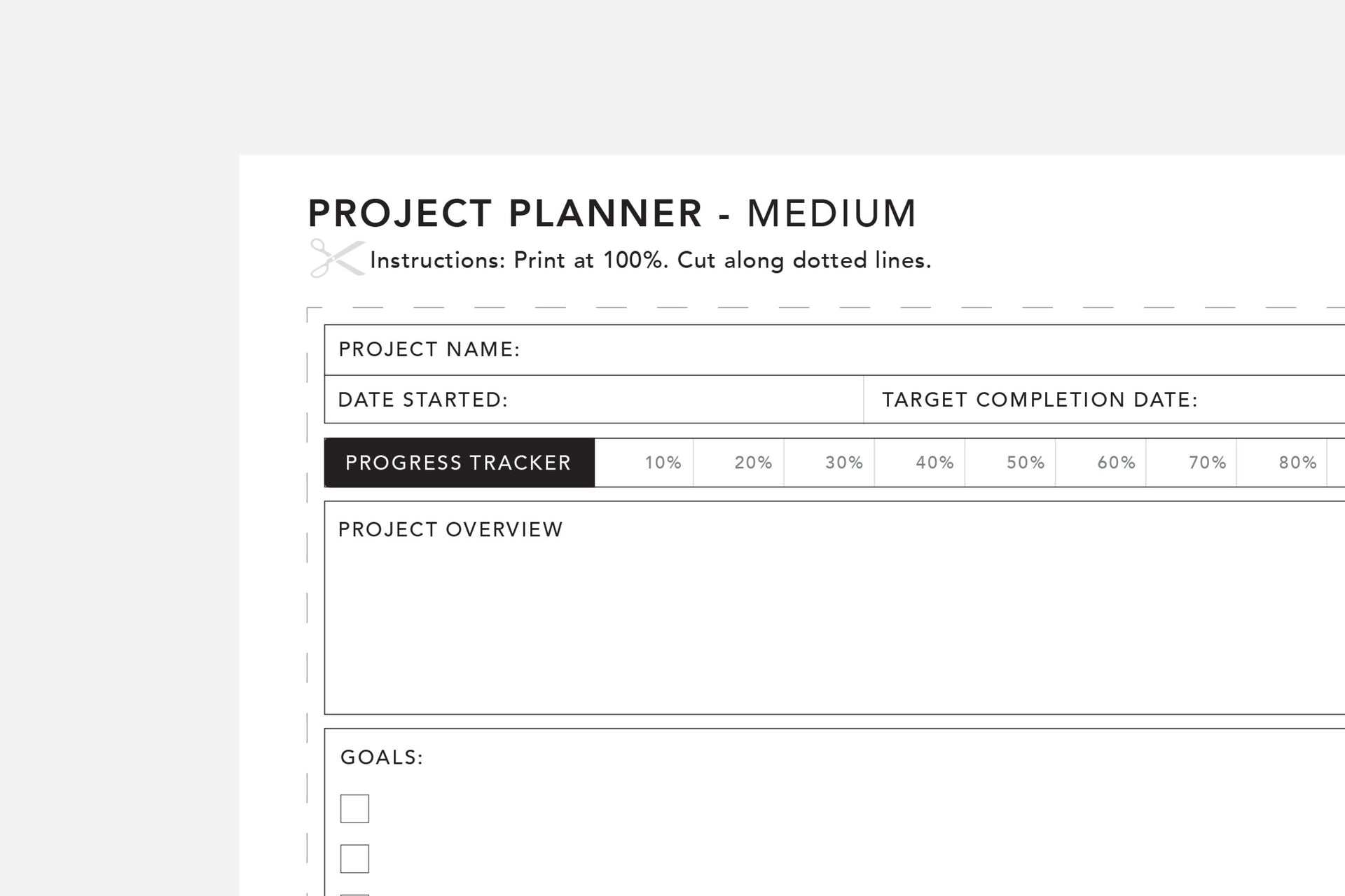 Project Planner Printable PDF | Free Printable | Passion Planner