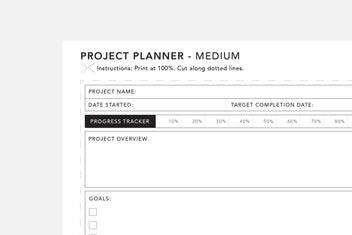 Project Planner Printable PDF | Free Printable | Passion Planner