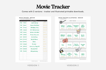 Movie, TV Show, Music, and Podcast Tracker PDF | Free Printable ...