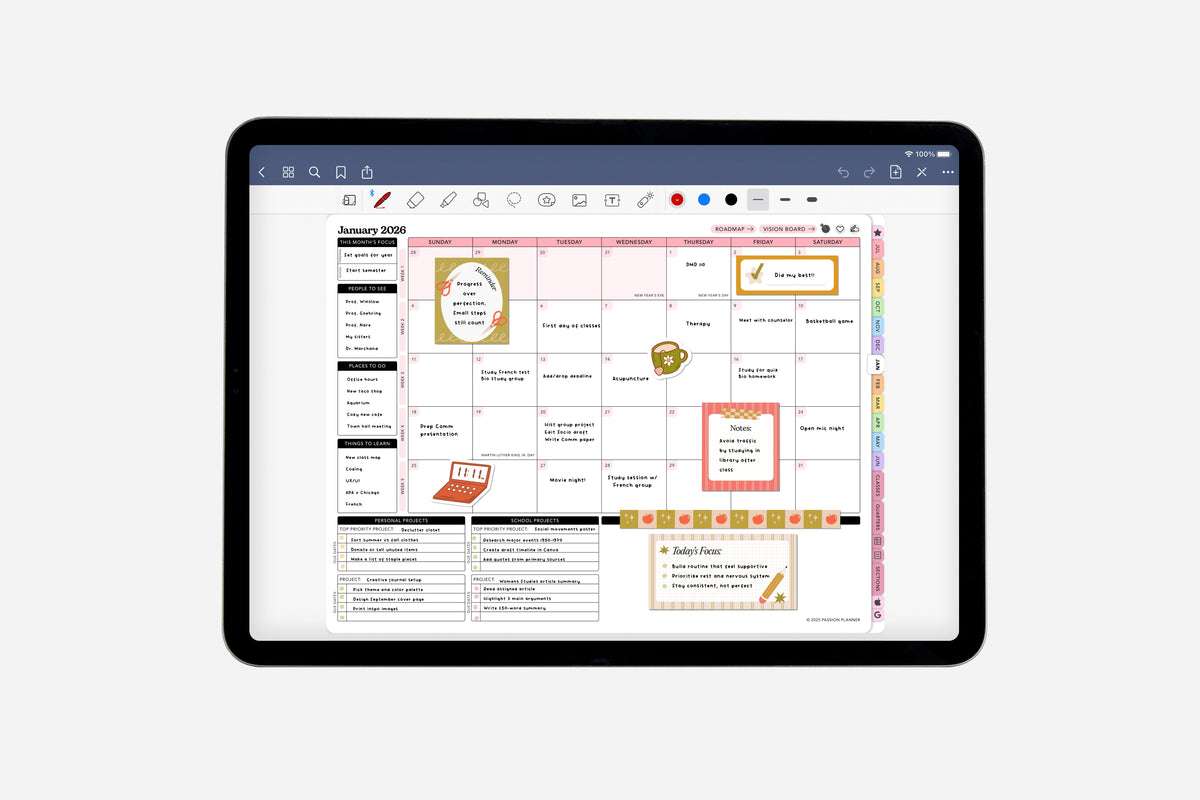Digital Student Planner | 2025-2026 Weekly & Daily | Rainbow Prisma ...