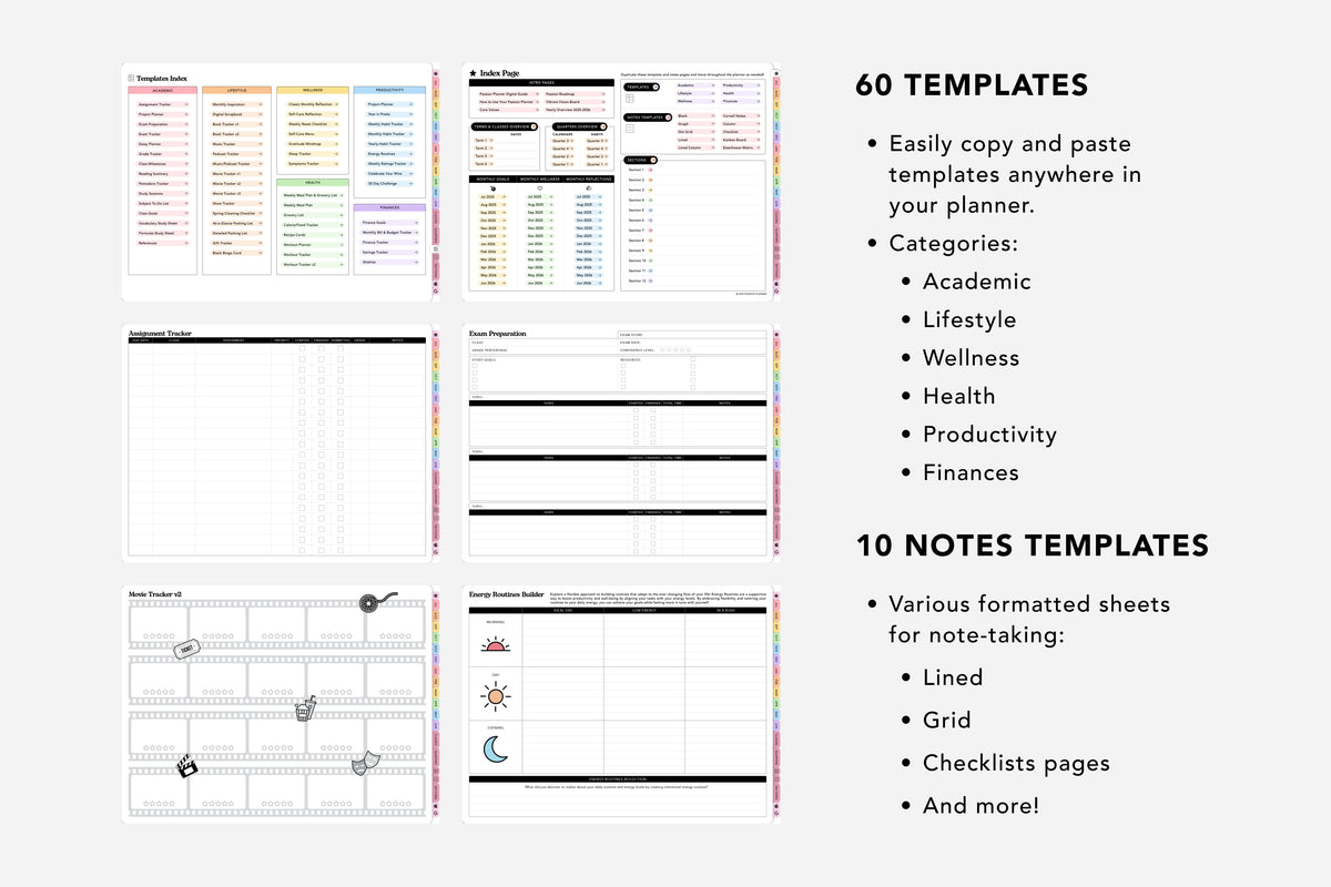 Digital Student Planner | 2025-2026 Weekly & Daily | Rainbow Prisma ...