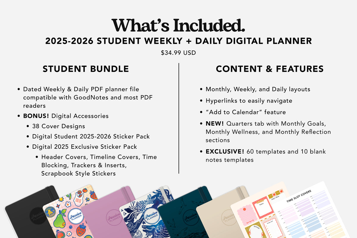 Digital Student Planner | 2025-2026 Weekly & Daily | Elite Black ...
