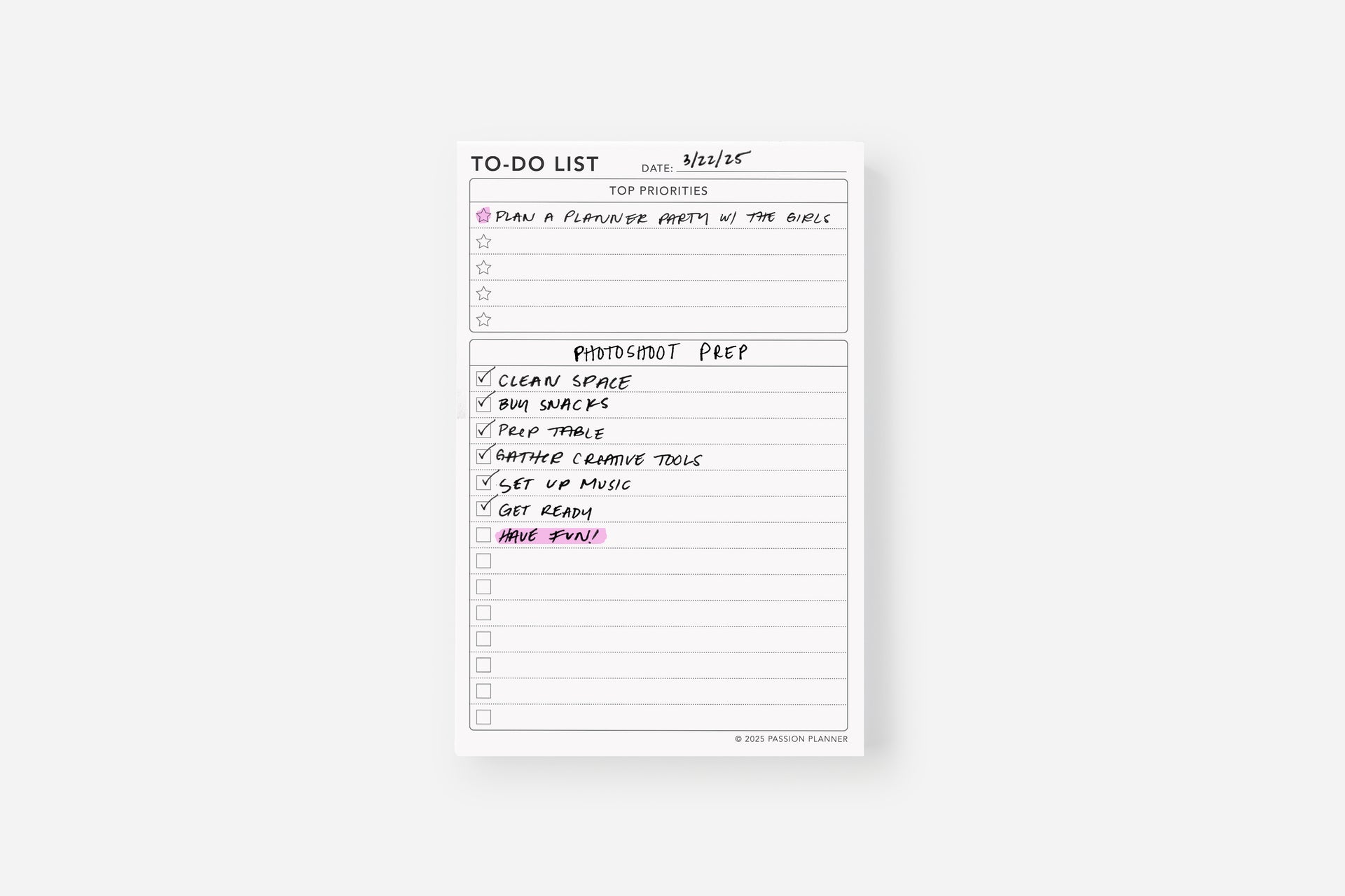 Notepad Insert | To-Do List | Passion Planner
