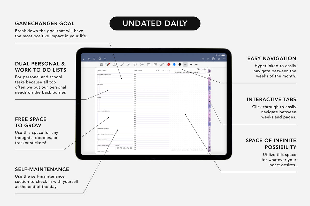 Digital Planner | Undated Weekly & Daily | Lavender Dream | Passion Planner