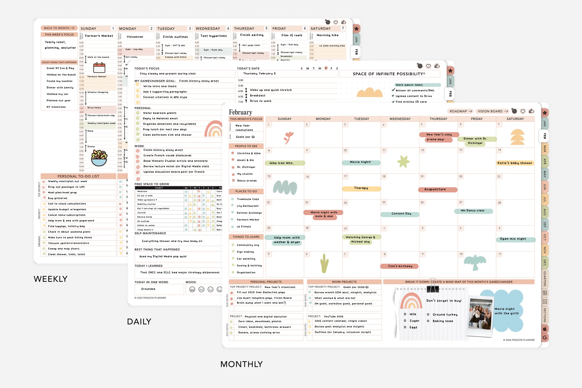 Digital Planner | Undated Weekly & Daily | Tranquil Hues | Passion Planner