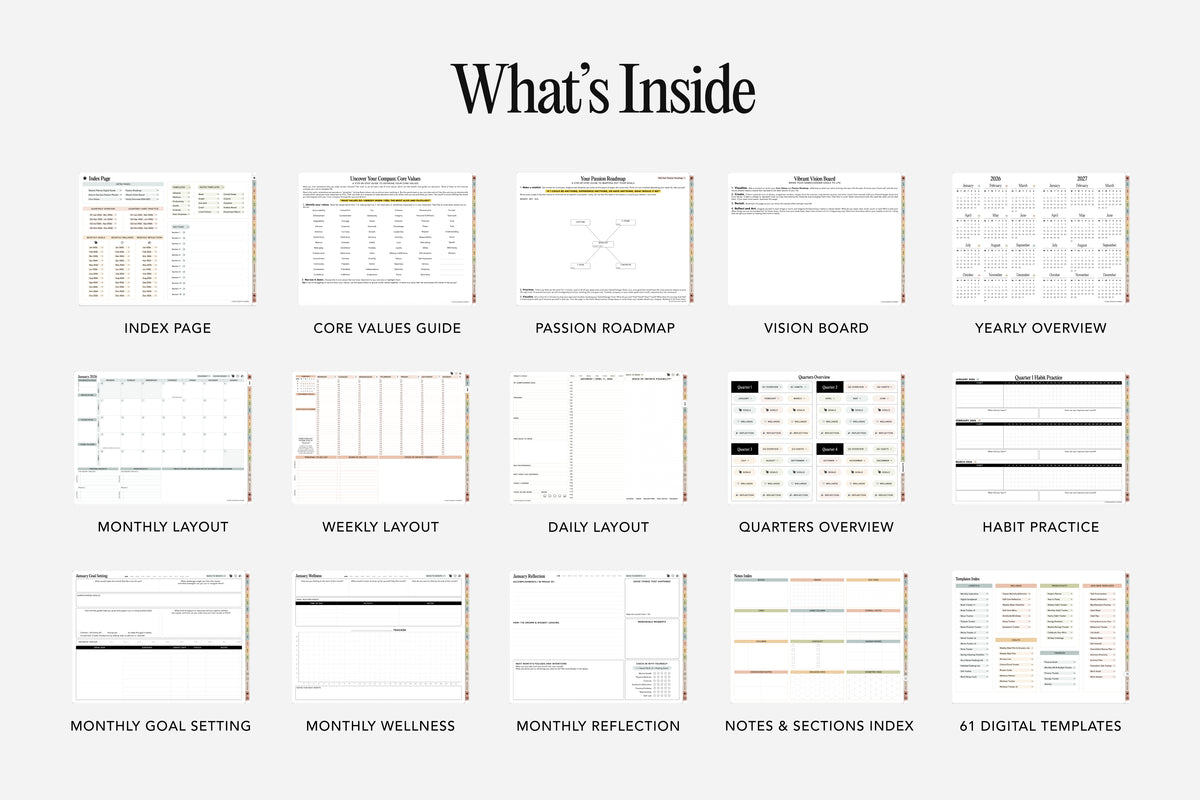 Digital Planner | Undated Weekly & Daily | Tranquil Hues | Passion Planner