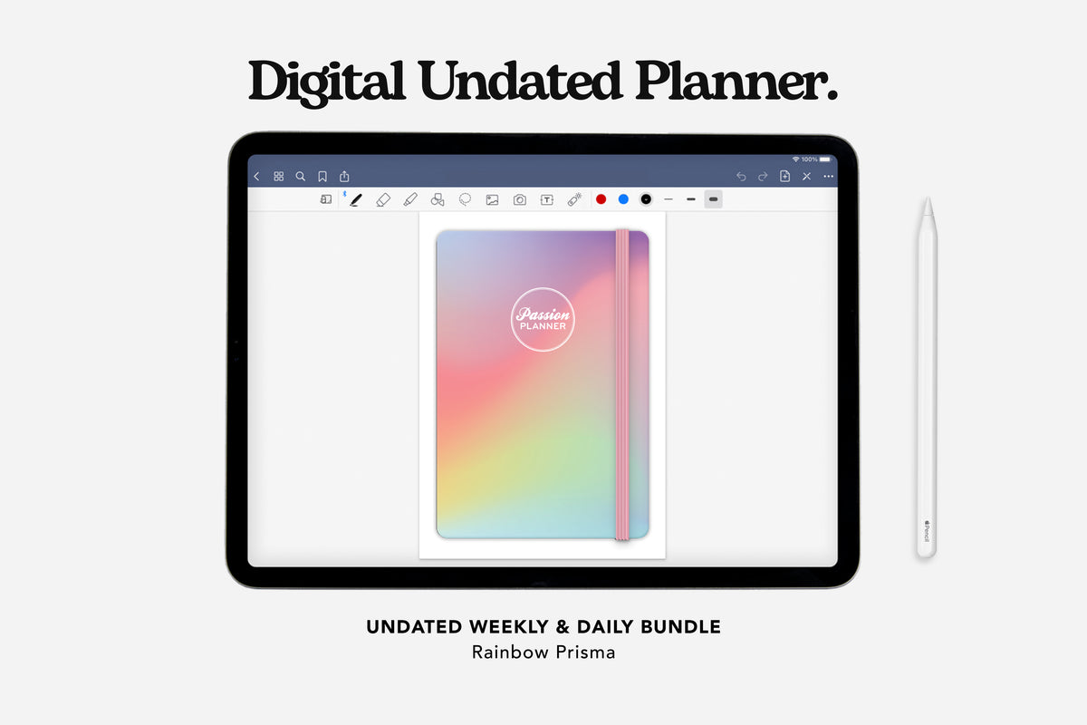 Digital Planner | Undated Weekly & Daily | Rainbow | Passion Planner