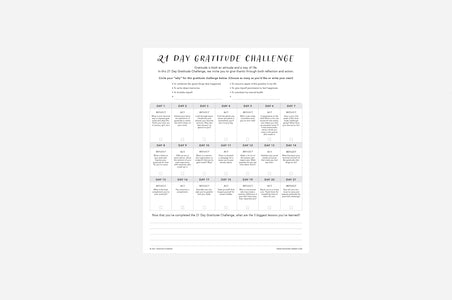 21 Day Gratitude Challenge PDF | Free Printable | Passion Planner