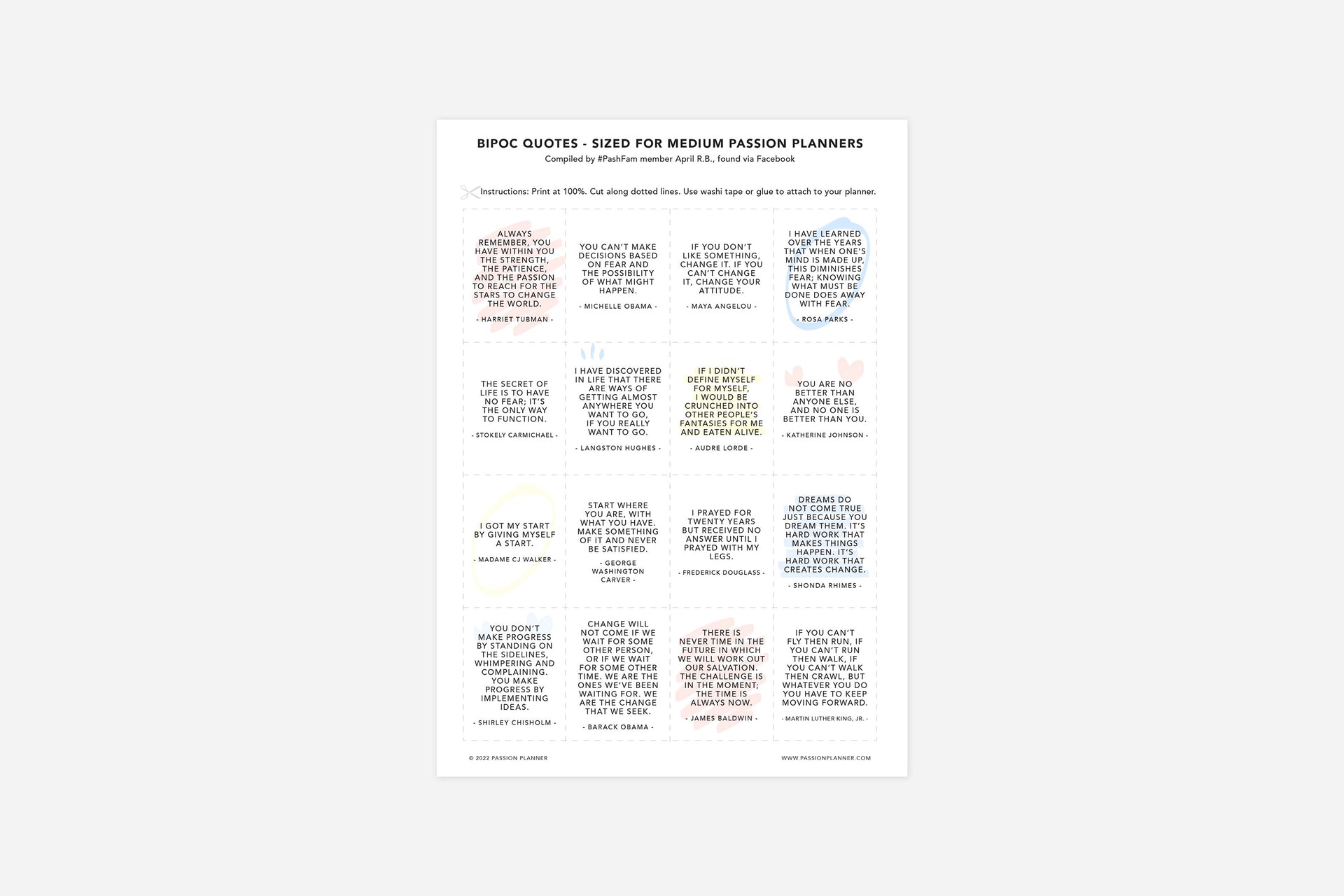 BIPOC Quotes PDF | Free Printable | Passion Planner