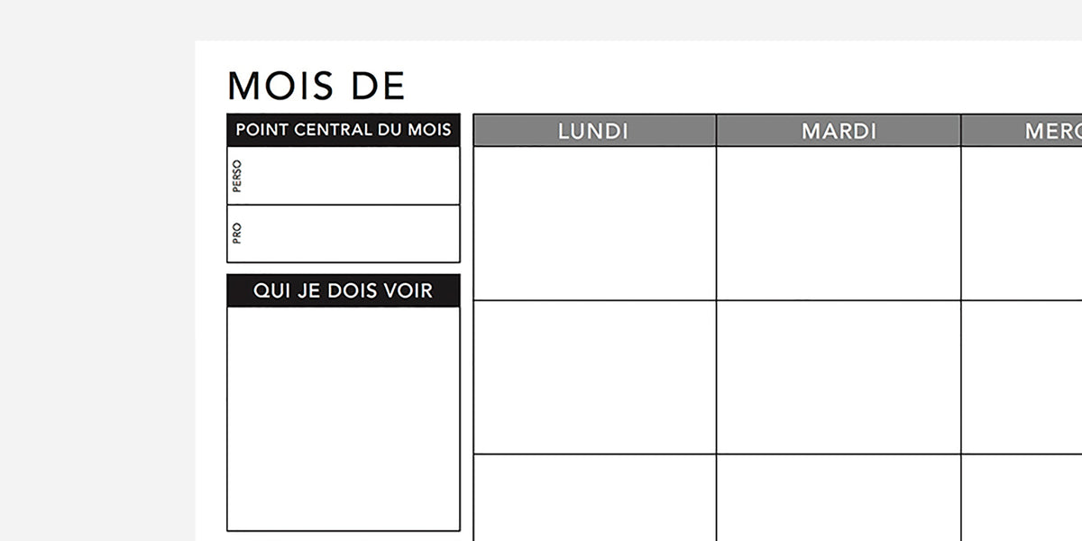 Weekly Undated French PDF | Free Printable | Passion Planner
