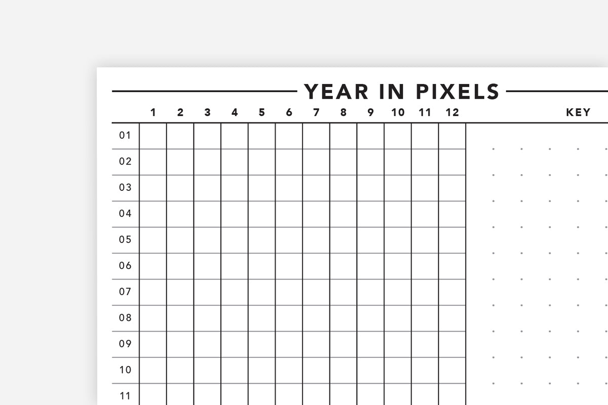 Year in Pixels PDF | Free Printable | Passion Planner