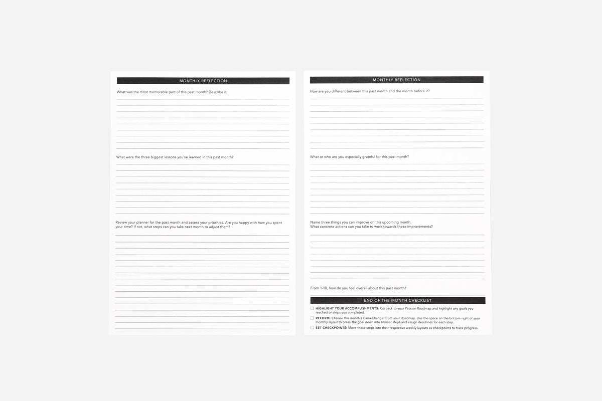 Monthly Reflection PDF | Free Printable | Passion Planner
