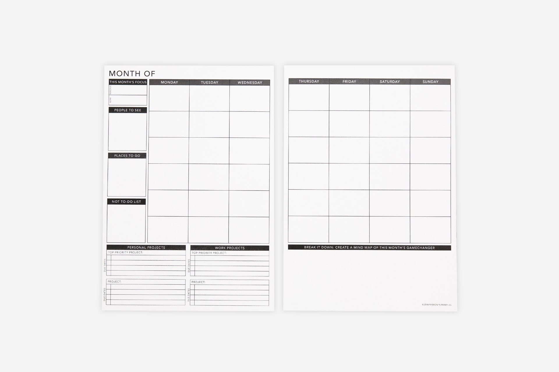 Weekly Undated PDF | Free Printable | Passion Planner