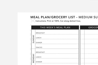 Meal Plan and Grocery List PDF | Free Printable | Passion Planner