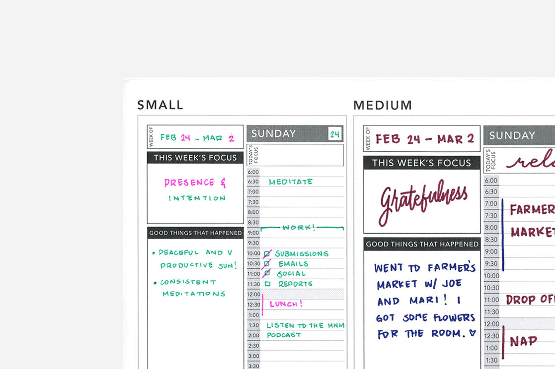 Planner Layout Samples — Passion Planner