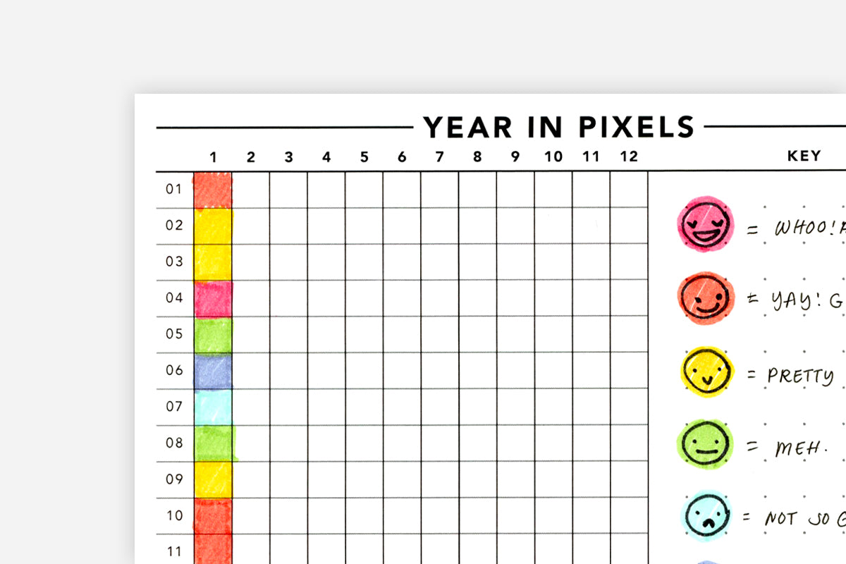 Year in Pixels PDF | Free Printable | Passion Planner