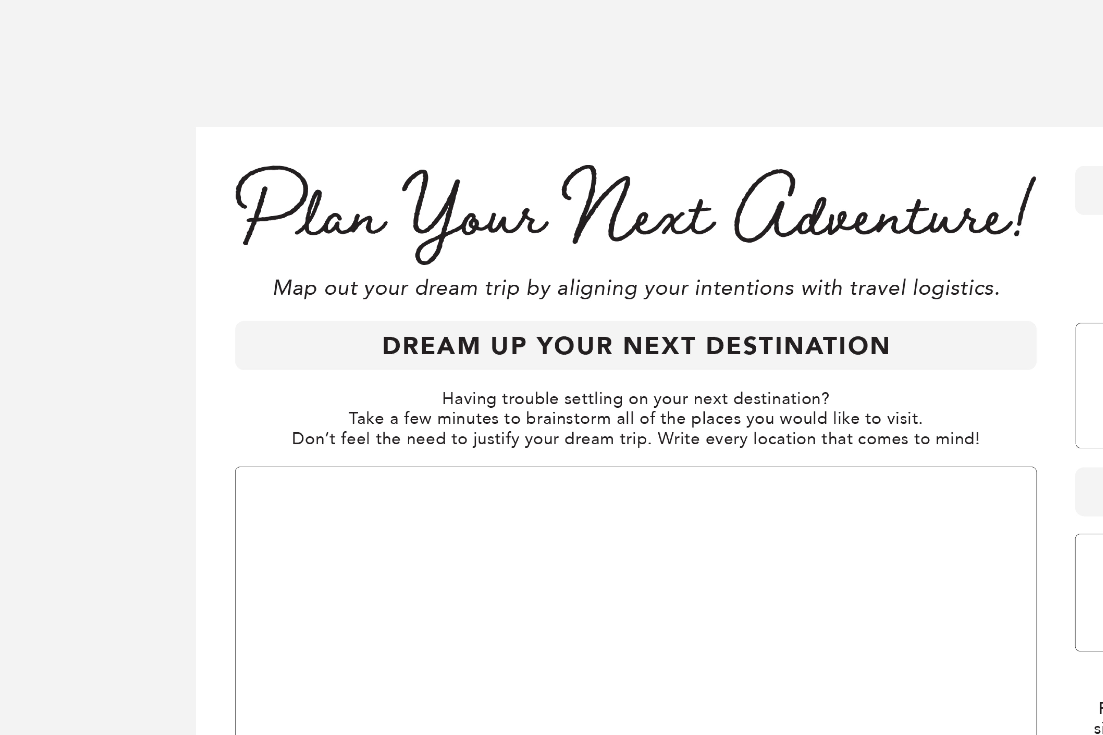 Travel Planning Worksheet PDF | Free Printable | Passion Planner