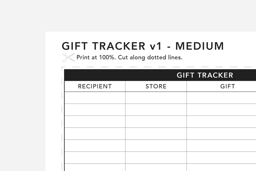 Gift Tracker PDF | Free Printable | Passion Planner