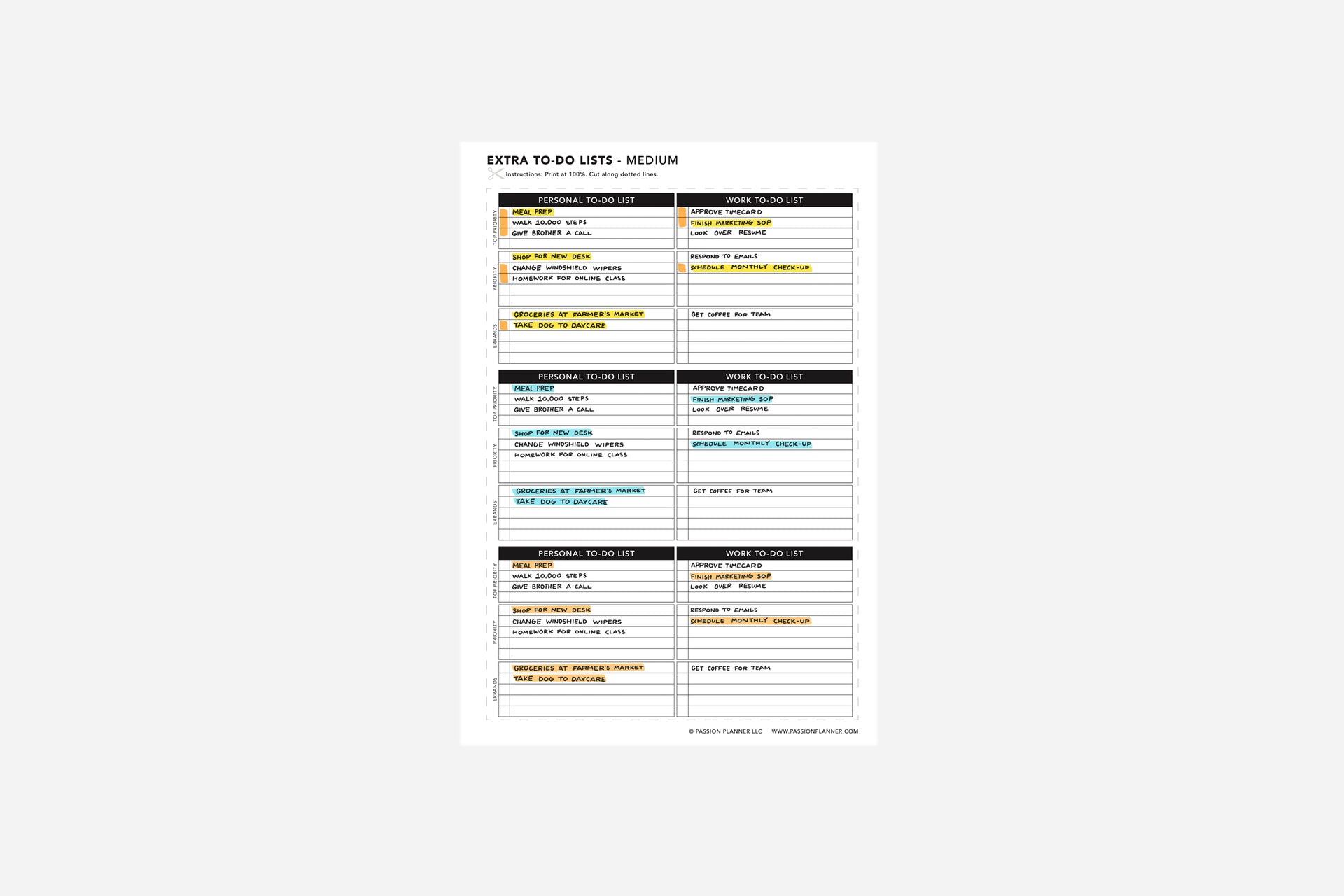 Extra To-Do List PDF | Free Printable | Passion Planner