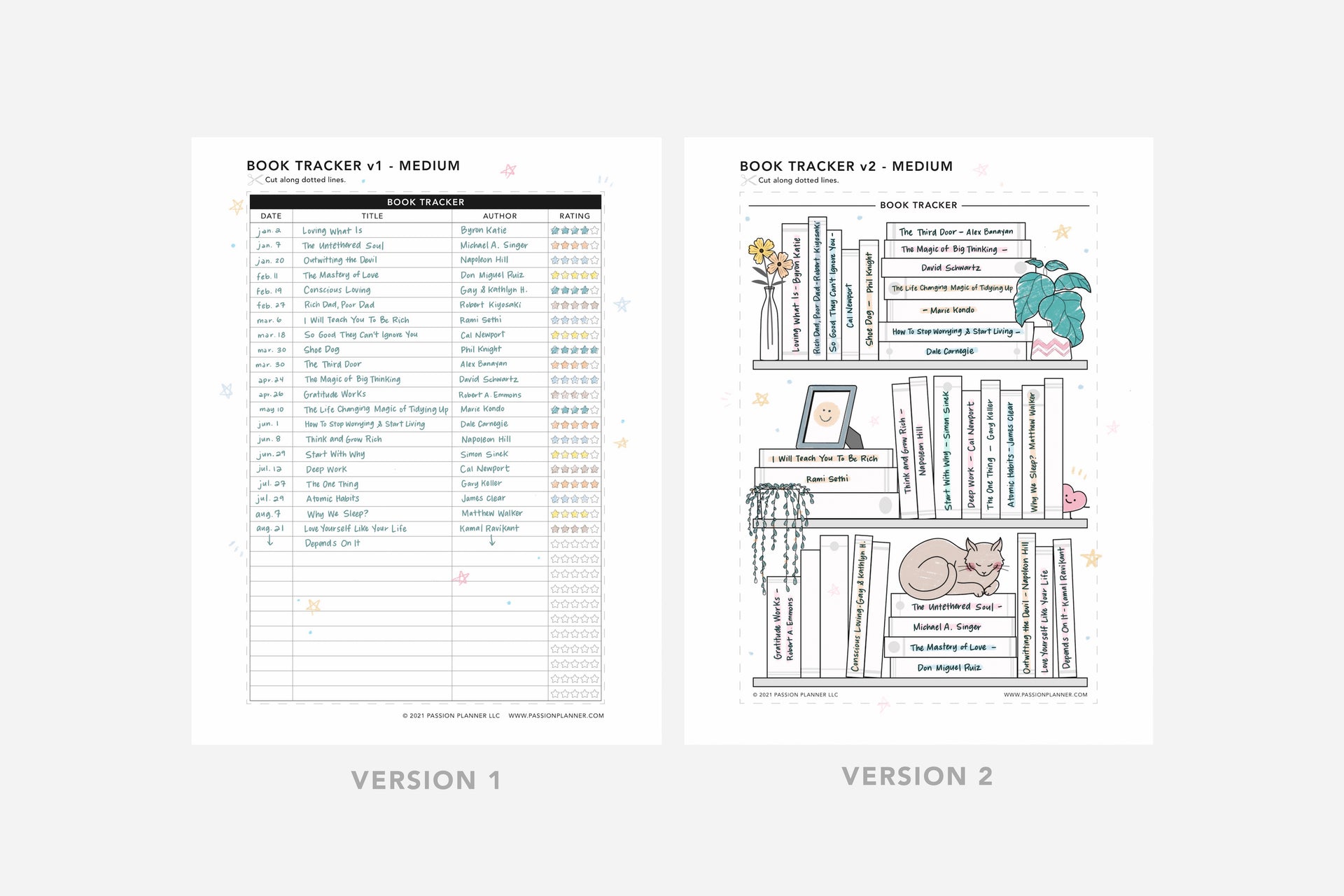 Book Tracker PDF | Free Printable | Passion Planner