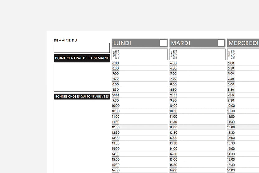 Weekly Undated French PDF | Free Printable | Passion Planner