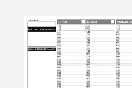 Weekly Undated French PDF | Free Printable | Passion Planner