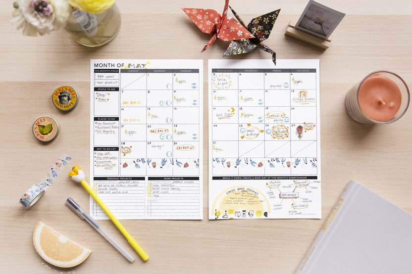 Undated Monthly Layout PDF | Free Printable | Passion Planner