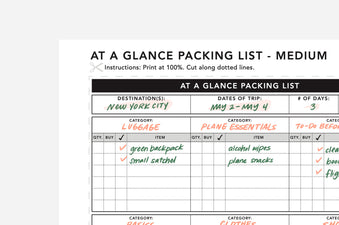 Packing List PDF | Free Printable | Passion Planner