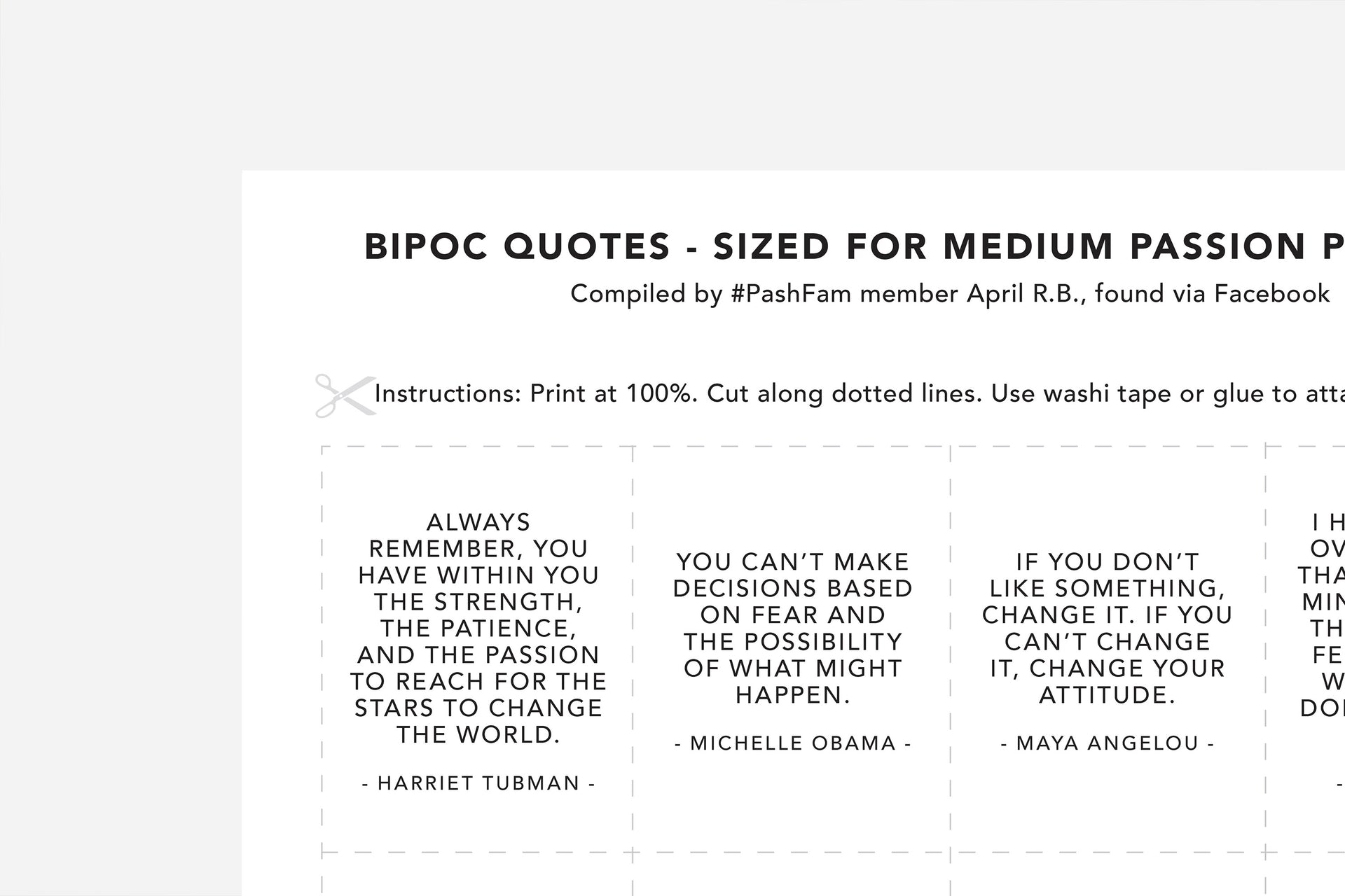 BIPOC Quotes PDF | Free Printable | Passion Planner