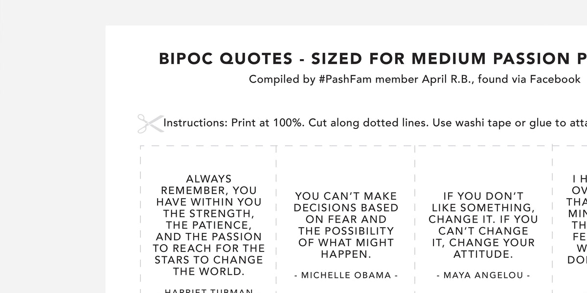BIPOC Quotes PDF | Free Printable | Passion Planner