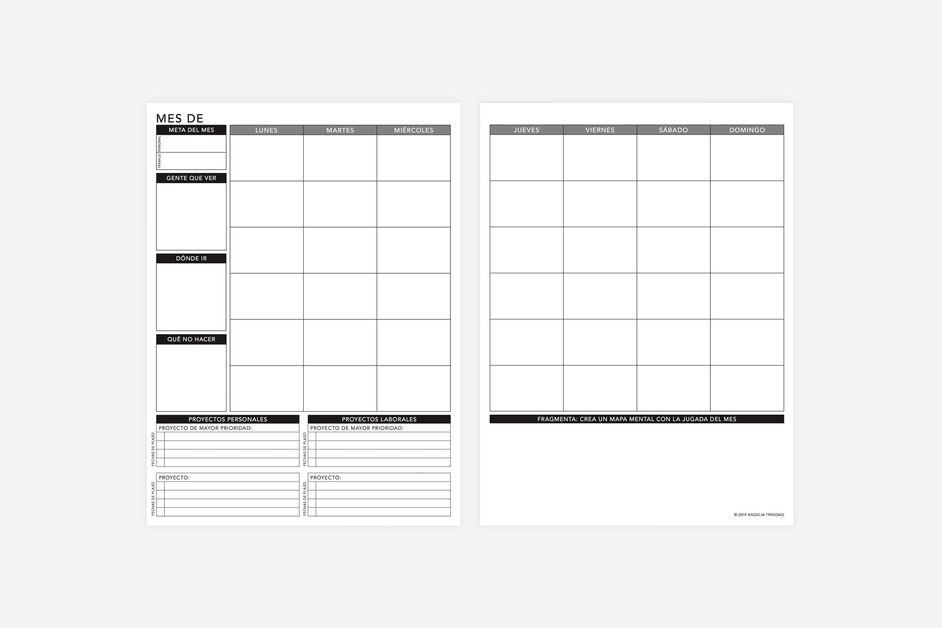 Weekly Undated Spanish PDF | Free Printable | Passion Planner