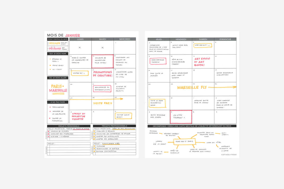 Weekly Undated French PDF | Free Printable | Passion Planner