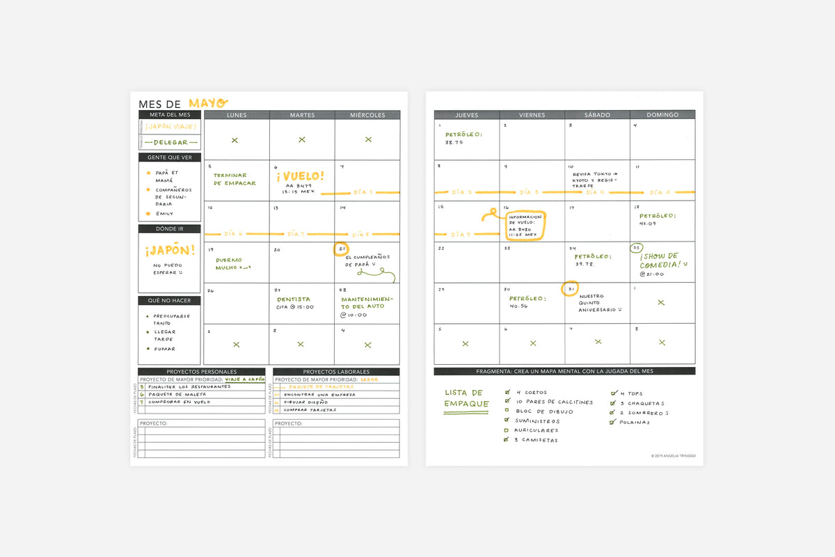 Weekly Undated Spanish PDF | Free Printable | Passion Planner