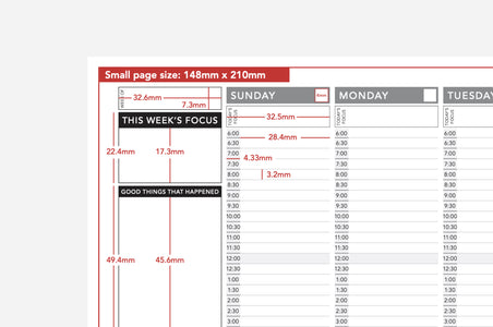 Weekly Layout Size Measurements | Free Printable | Passion Planner