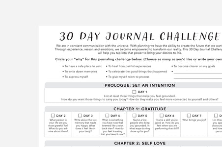 30 Day Journal Challenge PDF | Free Printable | Passion Planner