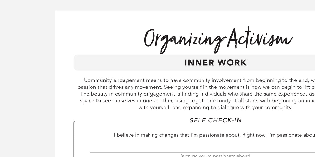 Organizing Activism PDF | Free Printable | Passion Planner