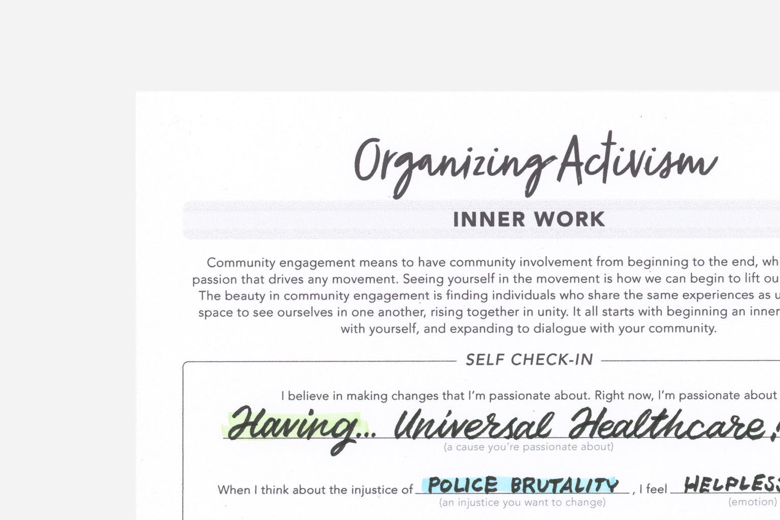 Worksheets, Reflections, and Challenges — Passion Planner