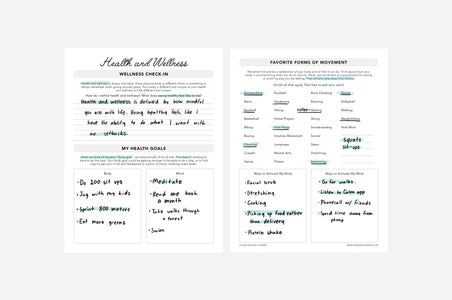 Health and Wellness Reflection PDF | Free Printable | Passion Planner