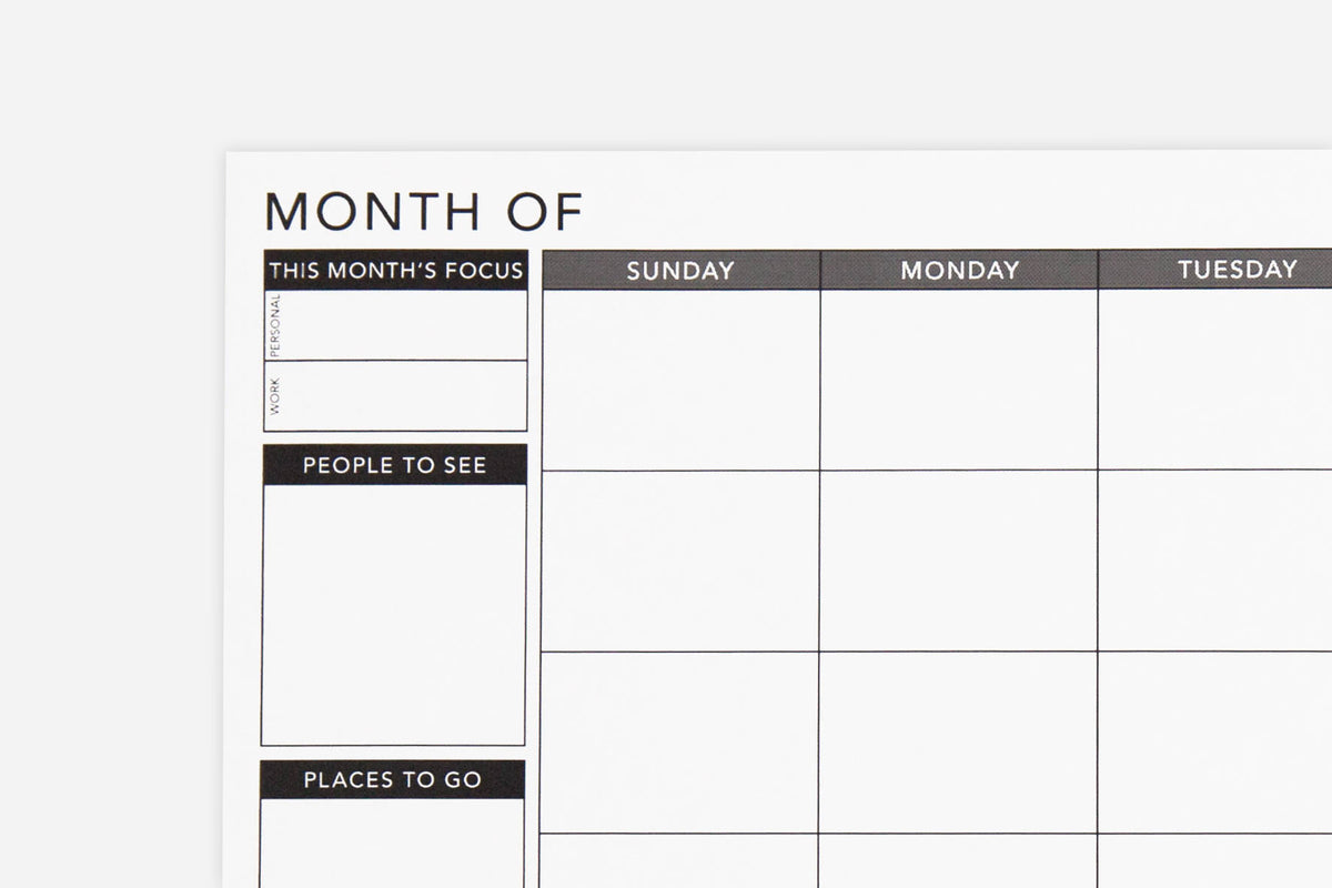 Undated Monthly Layout PDF | Free Printable | Passion Planner